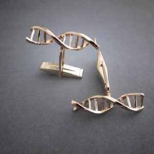 14k Gold Cuff Links Cufflinks Gift for Science DNA Jewelry - Etsy
