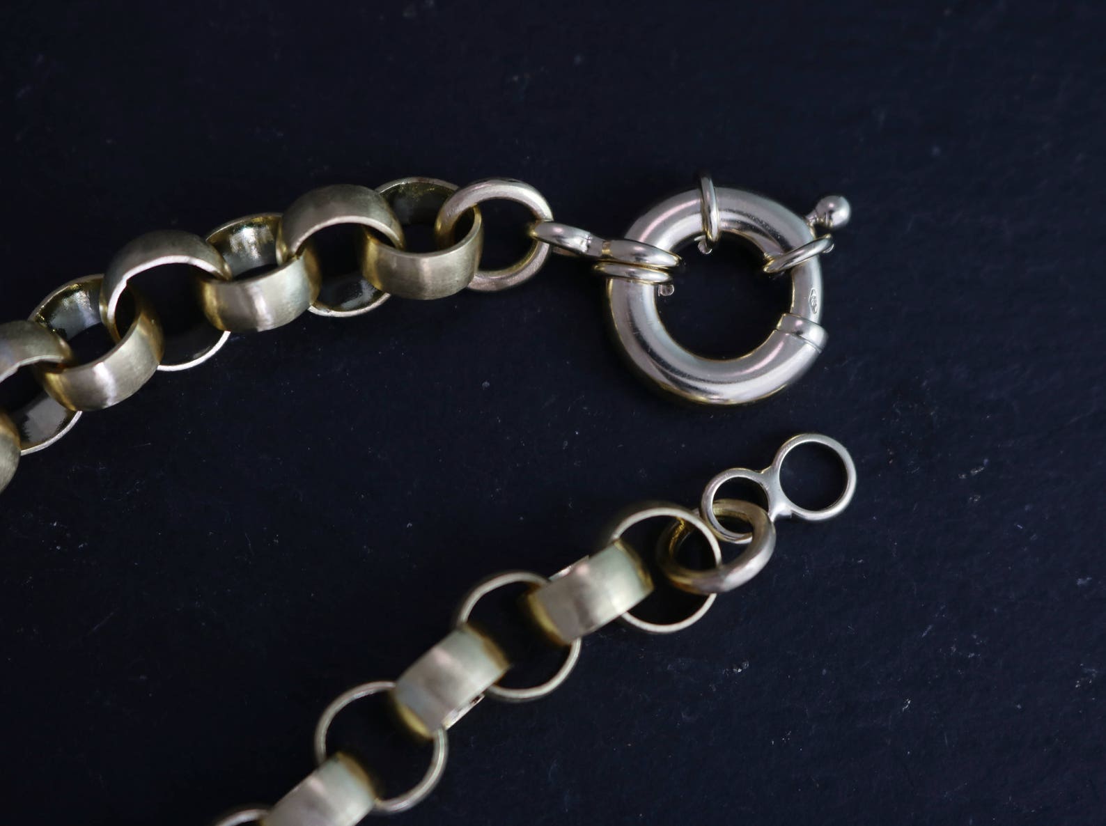 14k Yellow 8mm Gold Rolo Chain Link Handmade Chain Link | Etsy