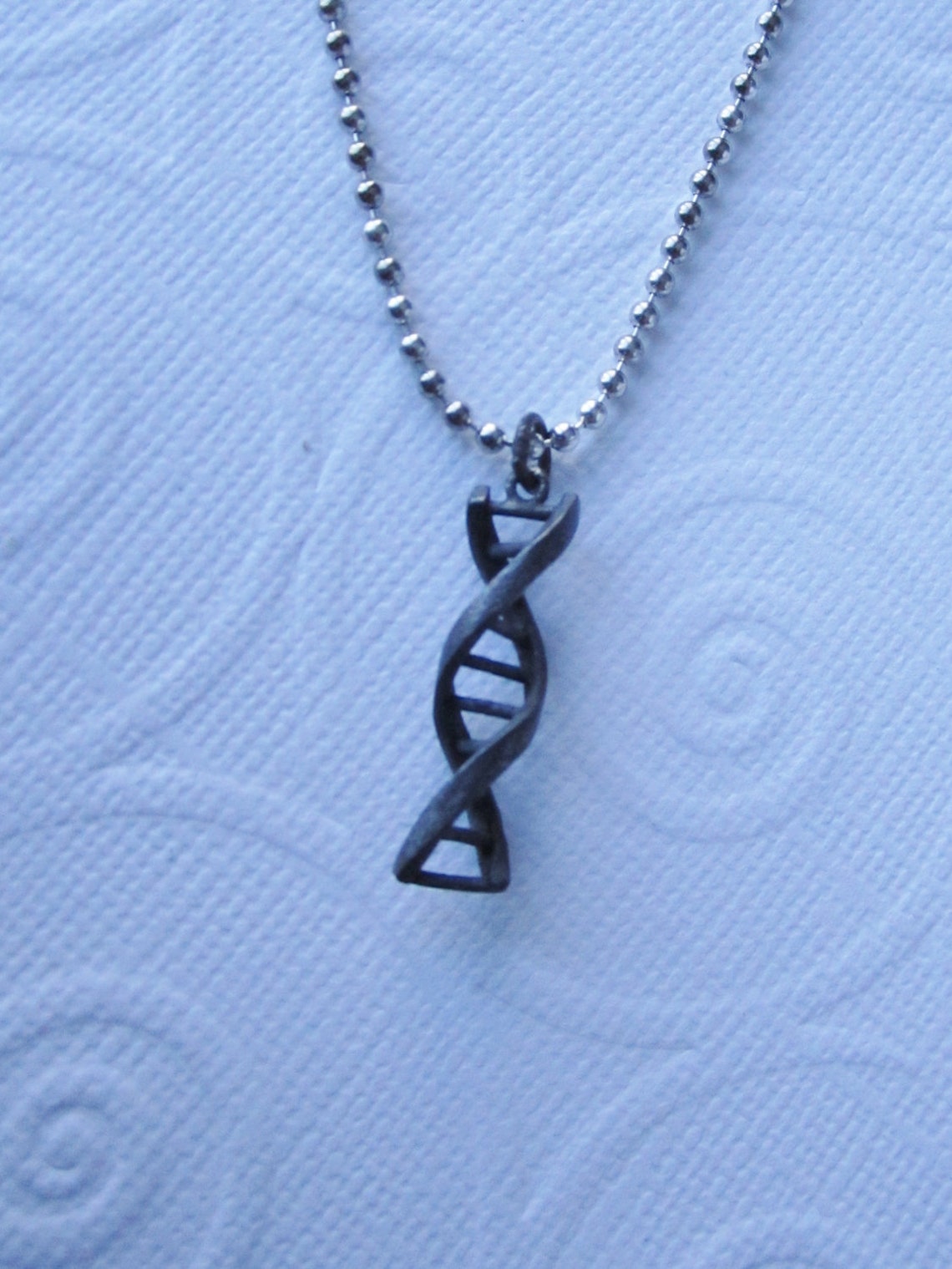 DNA Black Silver Pendant Gift for Science Oxidized Sterling Silver - Etsy