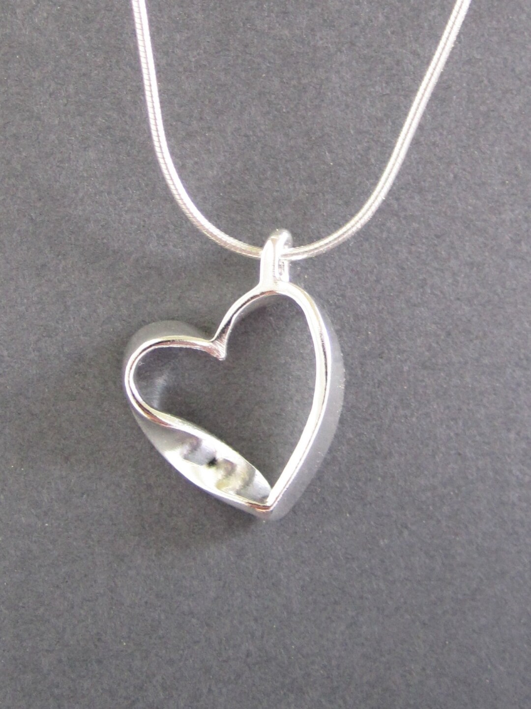 Mobius Heart Pendant, Sterling Silver Mobius Heart Pendant, Inspired by ...