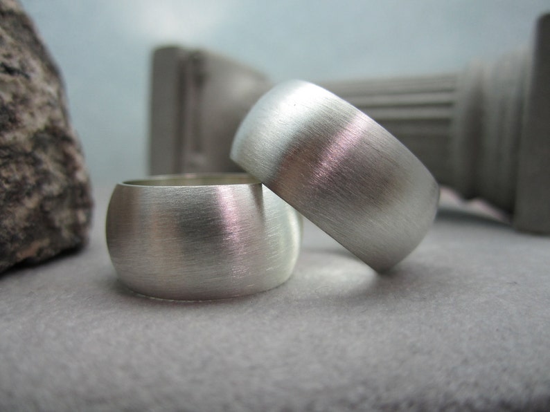 10mm Silver Ring Rounded Band Ring - Etsy