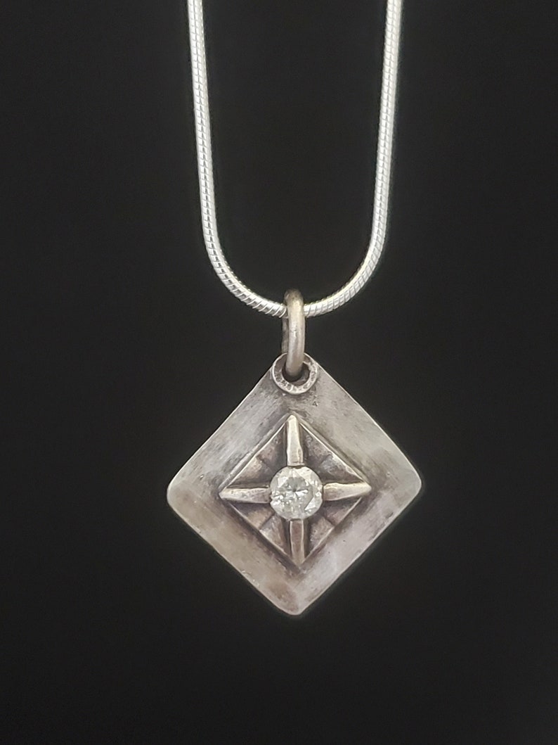 Diamond Pebble Necklace Salt and Pepper Diamond Silver - Etsy
