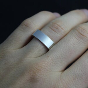 Square Sterling Silver Band, 6mm Square Wedding Band, Brushed Silver ...