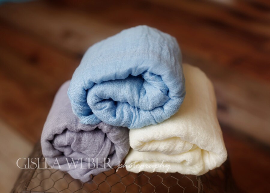 Blue Gauze Baby Wrap Newborn Photo Prop Blue Baby Wrap - Etsy