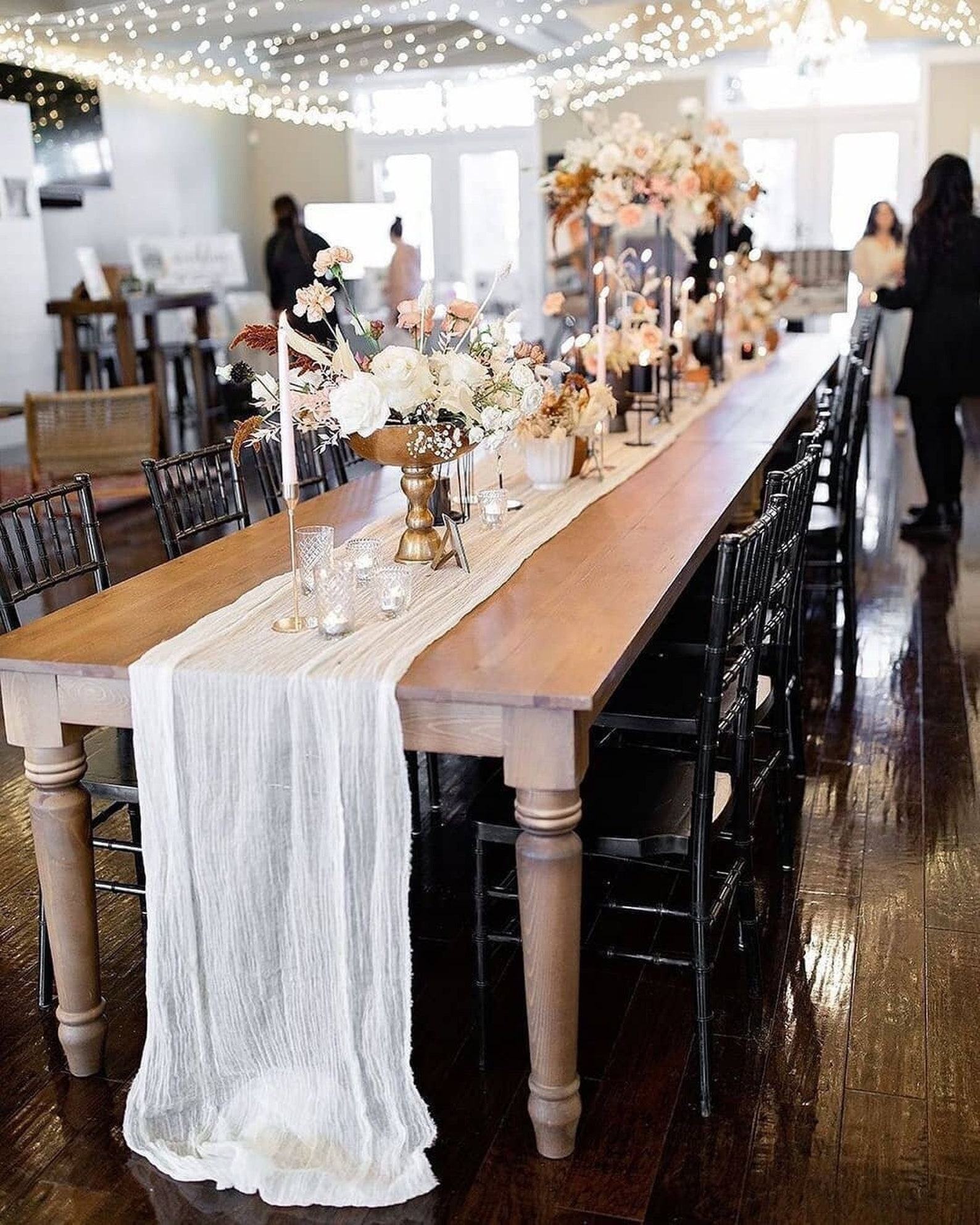 Ivory Wedding Table Runner Boho Wedding Gauze Runner White - Etsy