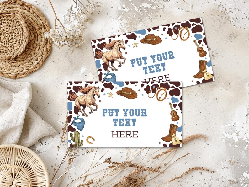 Editable My 1st Rodeo Food Labels, Cowboy Party Place Cards, Wild West ...