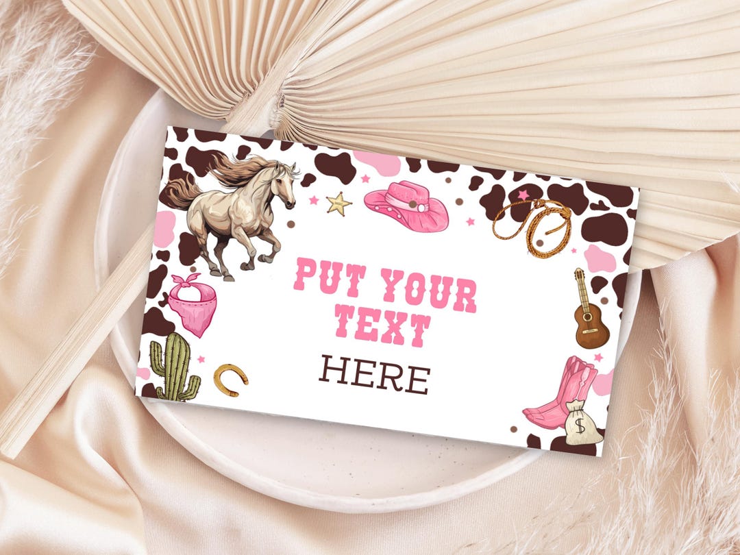 Editable My 1st Rodeo Food Labels, Cowboy Party Place Cards, Western ...