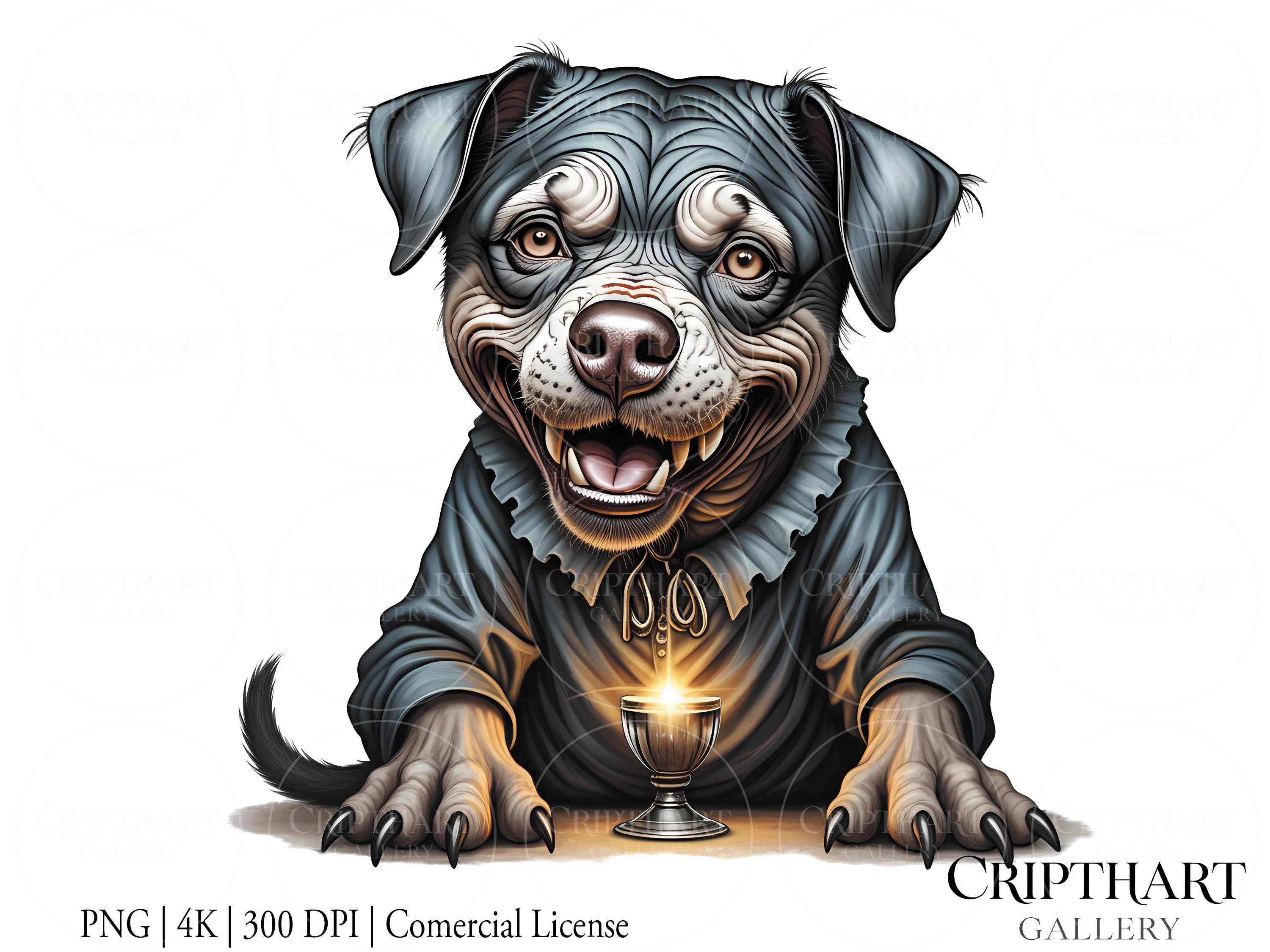 Pack 5 Arcane Hounds Clipart | PNG Illustrations Dark Magic Dog, Occult ...
