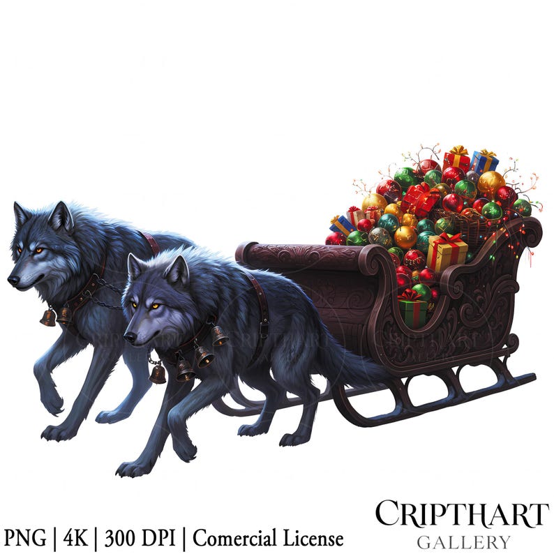 Christmas Gothic Clipart Set | Dark Winter Illustrations (PNG, 4K ...