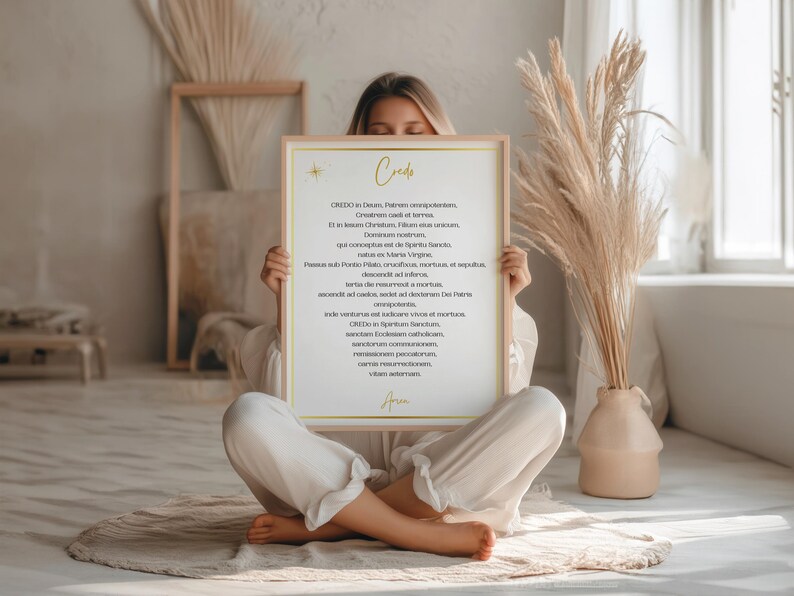Latin Apostles’ Creed Print – Catholic Prayer – Christian Wall Art ...