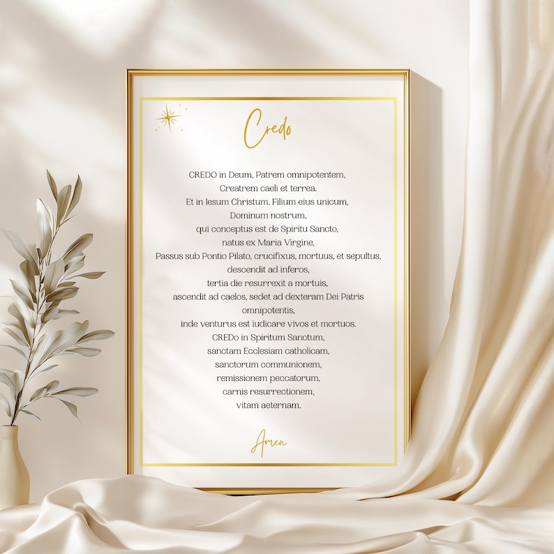 Latin Apostles’ Creed Print – Catholic Prayer – Christian Wall Art ...