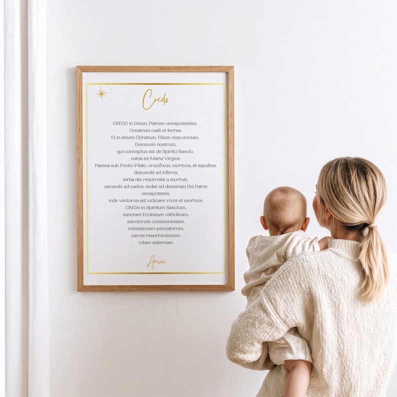 Latin Apostles’ Creed Print – Catholic Prayer – Christian Wall Art ...