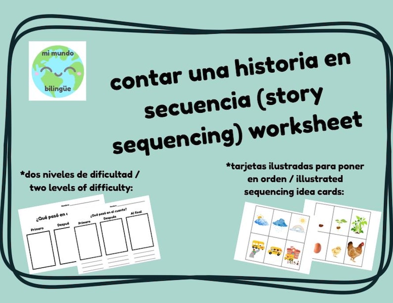 Story Sequencing (SPANISH) Worksheet - Contar Una Historia En Secuencia ...