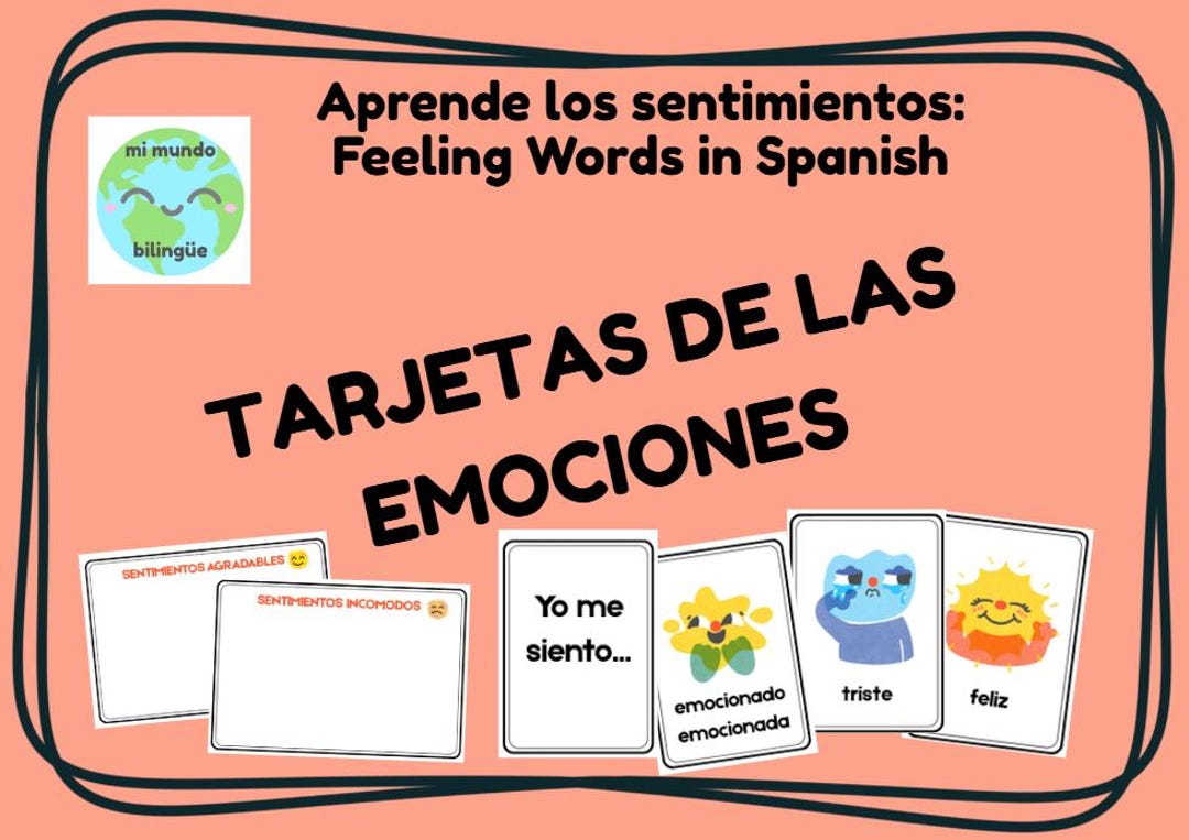 Tarjetas De Las Emociones - Feelings Cards in Spanish - Etsy