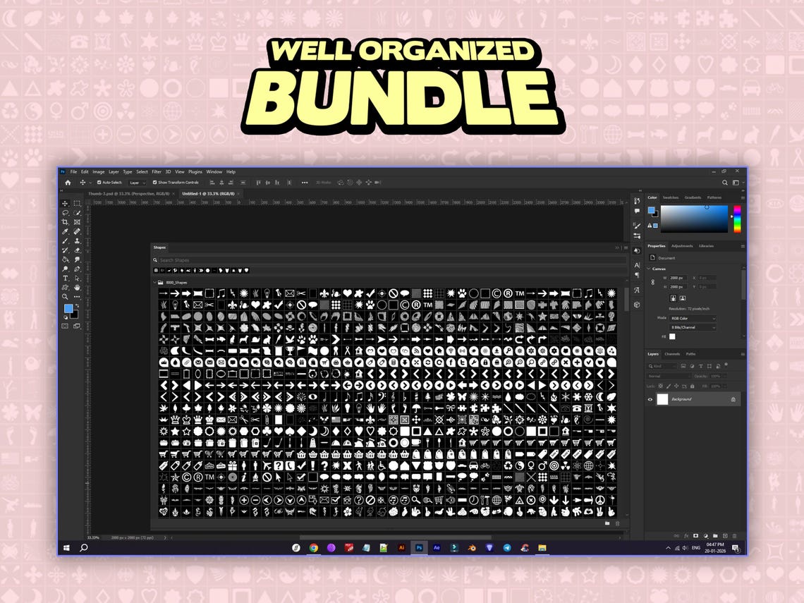 8000 Photoshop Shapes Pack Custom Vector Tools for Designers Graphic ...