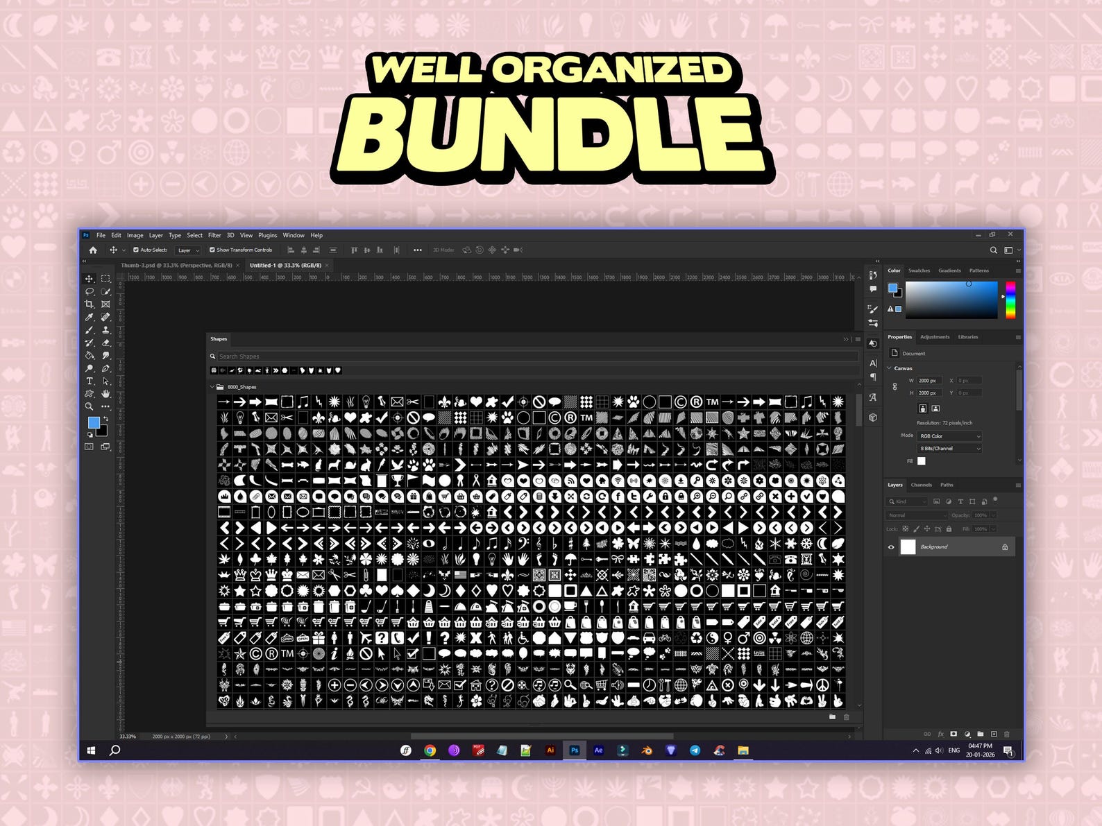 8000 Photoshop Shapes Pack Custom Vector Tools for Designers Graphic ...