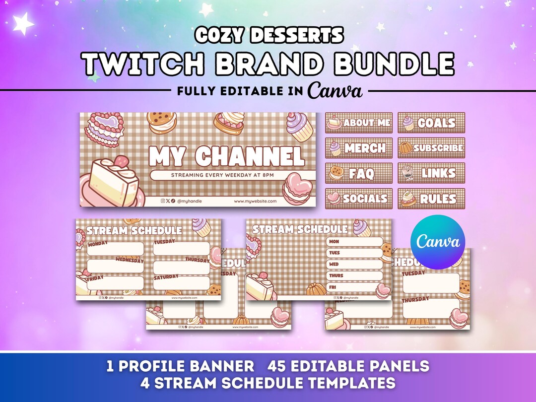 Twitch Brand Bundle | Twitch Banner Twitch Panels Stream Schedule ...