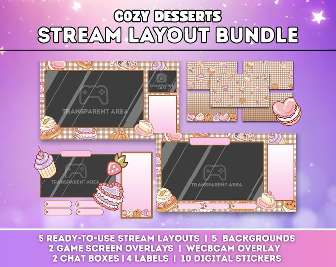 Stream Overlay Package for Twitch | Cozy Aesthetic Dreamy Night Sky ...