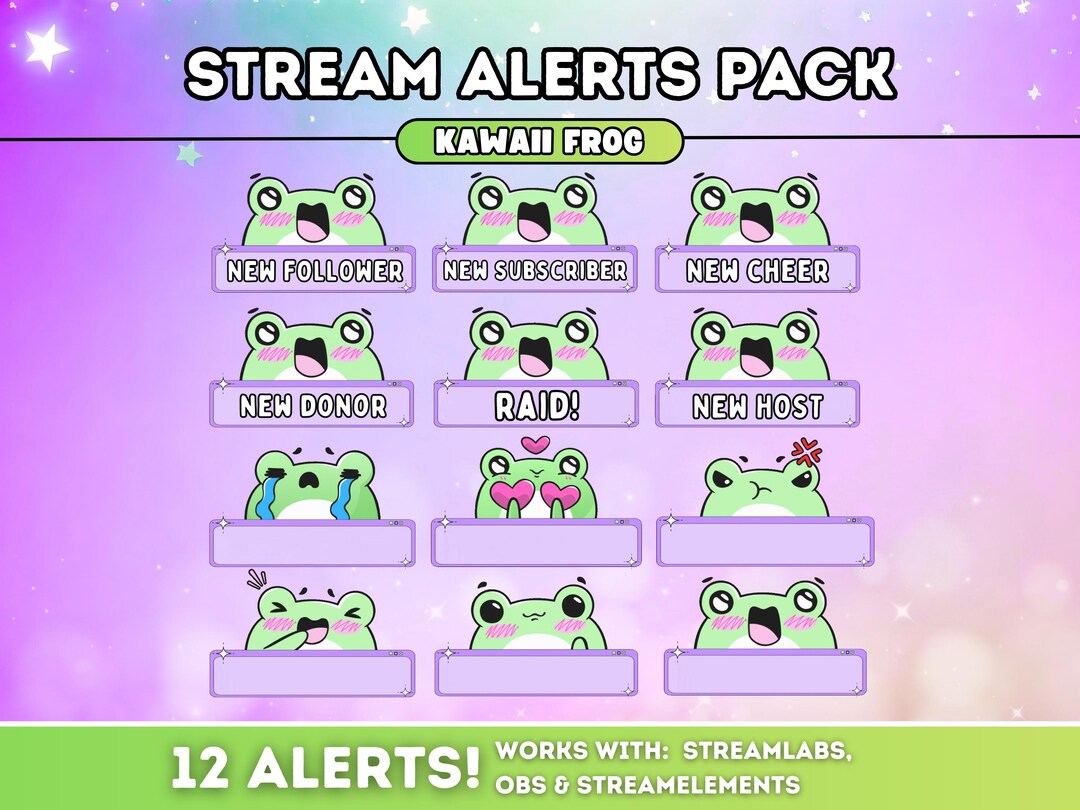 Stream Alerts Pack | Twitch Alerts OBS Streamlabs Raid Alert Vtuber ...