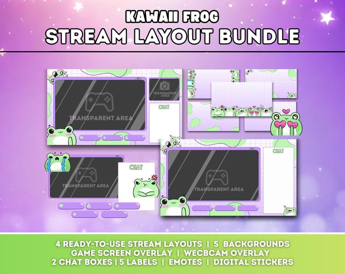 Stream Overlay Package for Twitch | Cozy Aesthetic Dreamy Night Sky ...