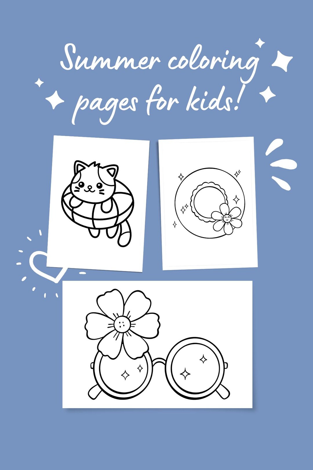 Summer Coloring Pages for Kids, Printable Summer Coloring Book, Kids ...