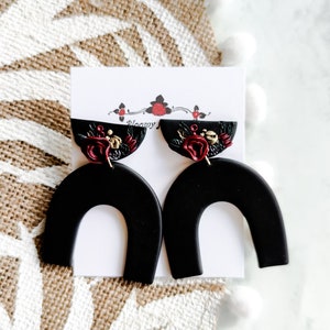 The Gothic Flower Arches / Polymer Clay Earrings, Floral Clay Earrings ...