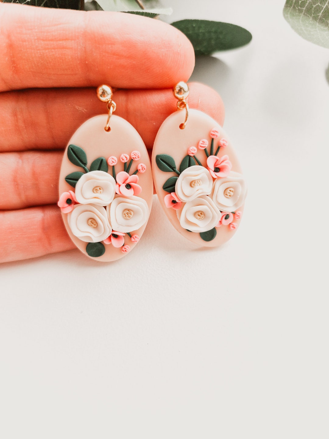 Spring Flower Earrings / Flower Dangle Earrings - Etsy