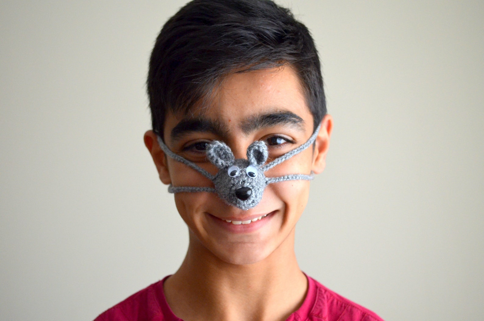 Nose Warmer Gray, Crochet Nose Cozy, Animal Nose Warmer for Women ...