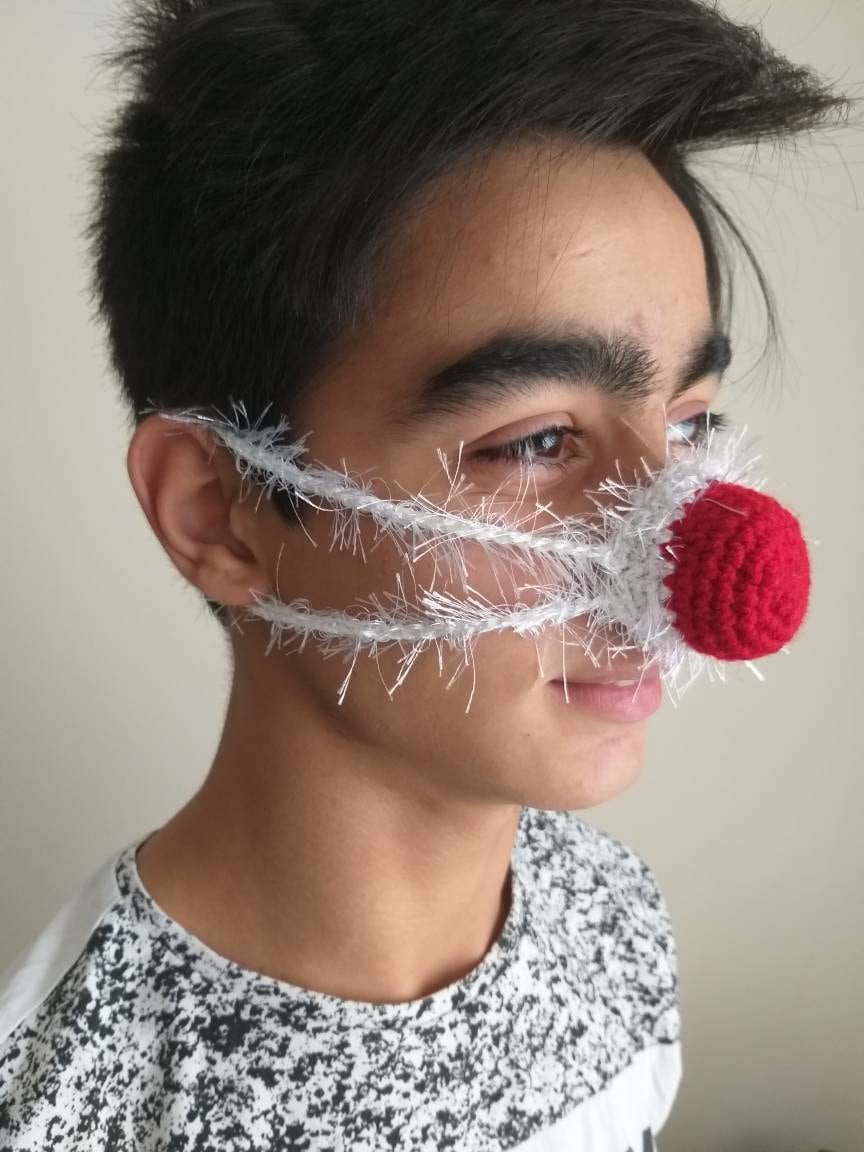 Nose Warmer Santa Hat, Crochet Nose Cozy, Nose Warmer for Women , Red ...