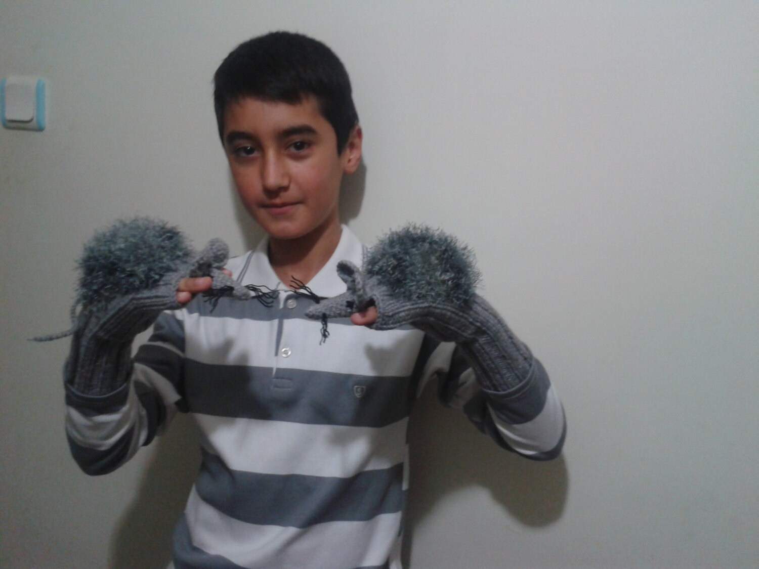 Wool Knitted Rat Gloves, Mice Furry Gloves, Fingerless Animal, Knitting ...