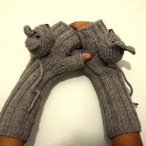 Mice Knit Gloves, Hand Puppet Fingerless, Touch Screen Gloves, Men's ...