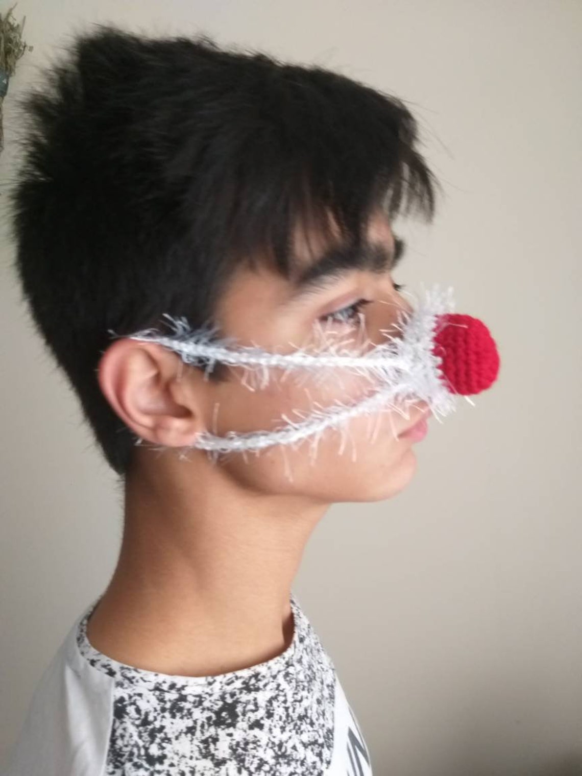 Nose Warmer Santa Hat, Crochet Nose Cozy, Nose Warmer for Women , Red ...