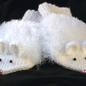 Hedgehog Blue Knit Mittens, Arm Warmers, Knitted Animal Glove, Winter ...
