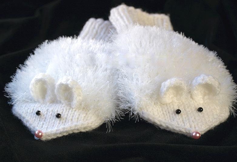 Hedgehog Blue Knit Mittens, Arm Warmers, Knitted Animal Glove, Winter ...