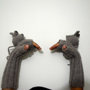 Mice Knit Gloves, Hand Puppet Fingerless, Touch Screen Gloves, Men's ...