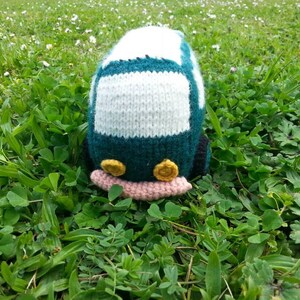 Knitting Bus Toys Knitted Retro Soft Toy Mini Double Decker Bus Vehicle ...