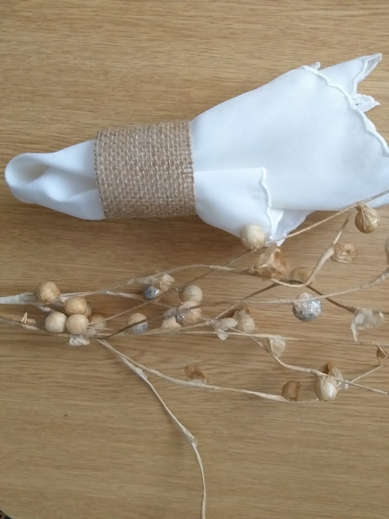 Natural Jute Napkin Holders, 50 Set Burlap Napkin, Wedding Rustic Ring ...