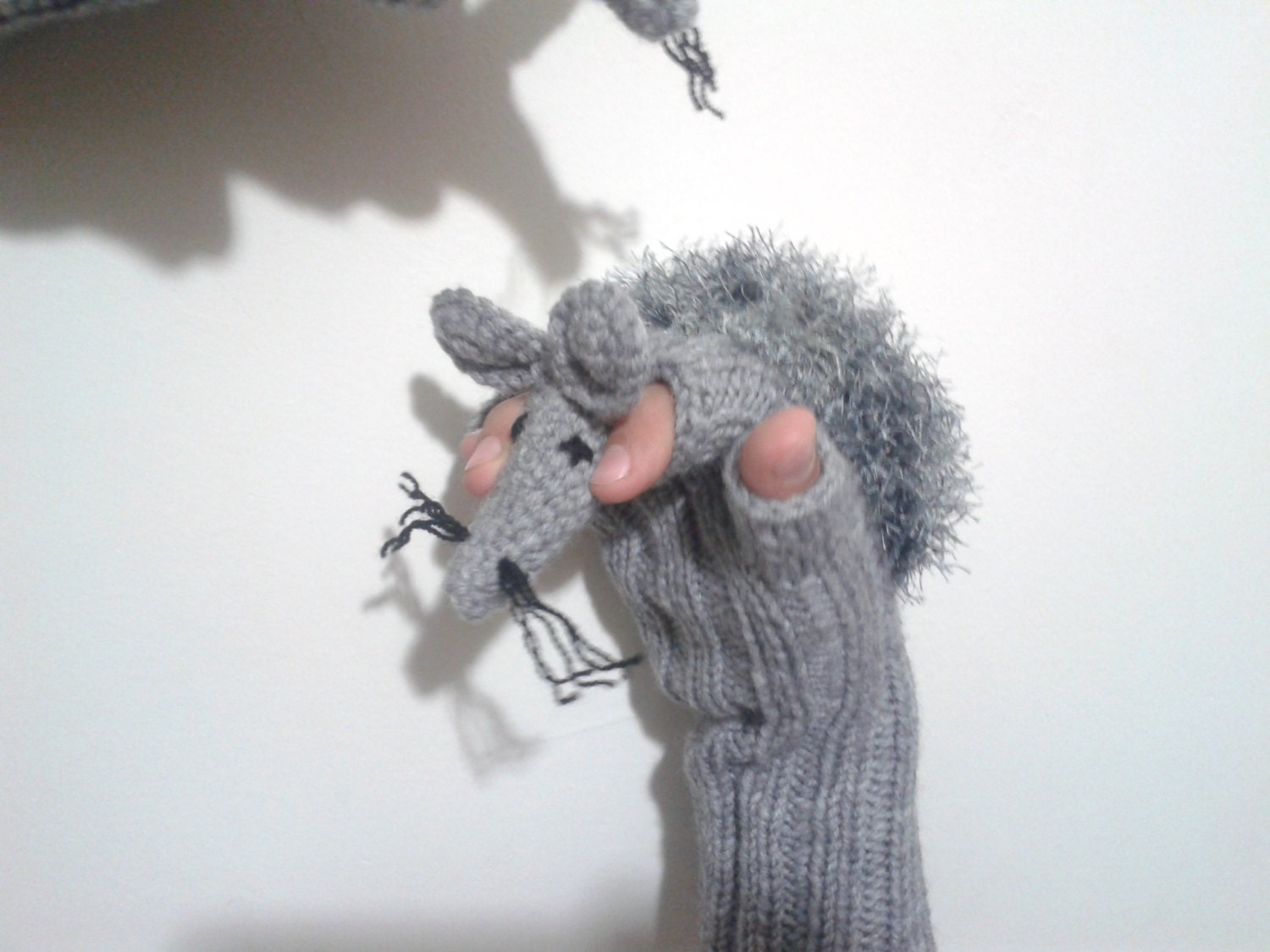 Wool Knitted Rat Gloves Mice Furry Gloves Fingerless Animal - Etsy