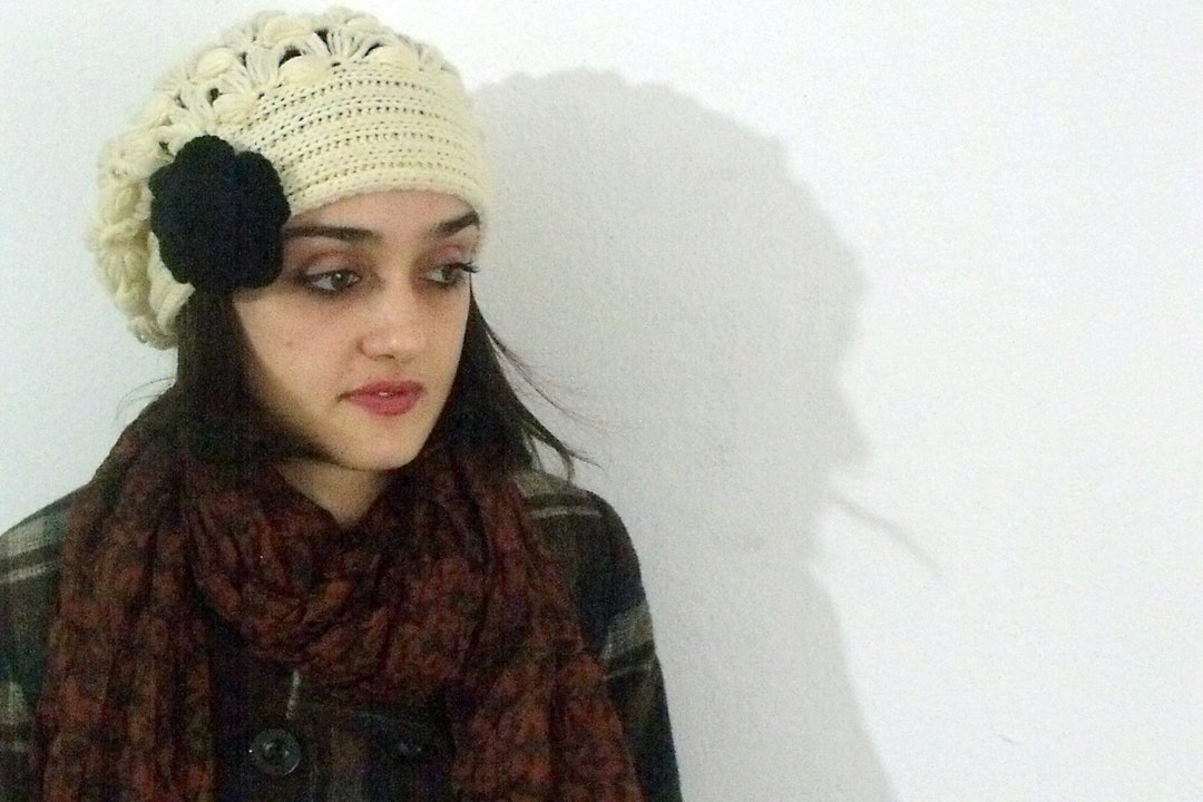 Cream Crochet Beanie, Chunky off White Beanie, Handmade Crochet Hat ...