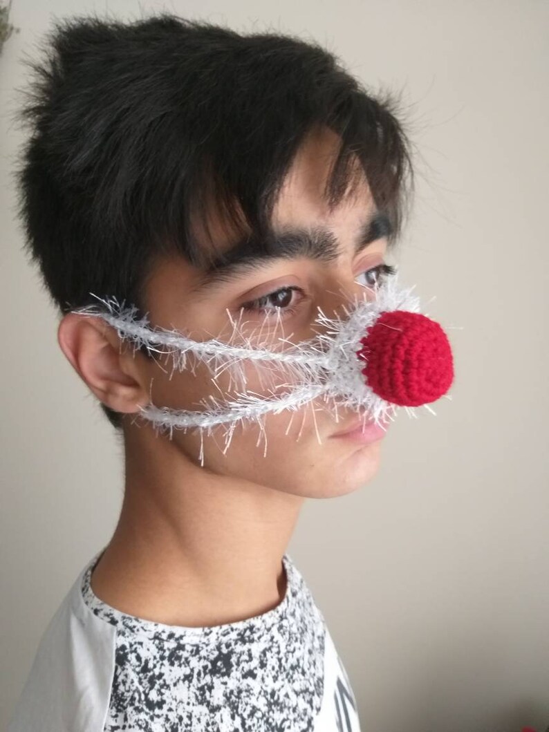 Nose Warmer Santa Hat, Crochet Nose Cozy, Nose Warmer for Women , Red ...