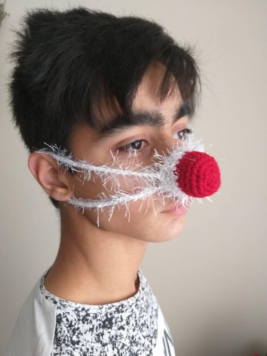 Nose Warmer Santa Hat, Crochet Nose Cozy, Nose Warmer for Women , Red ...