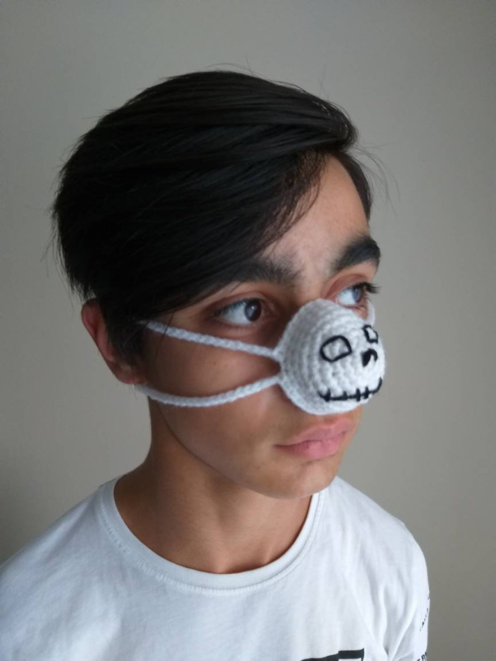 Skull Nose Warmer Nose Warmer White for Man Large Crochet - Etsy