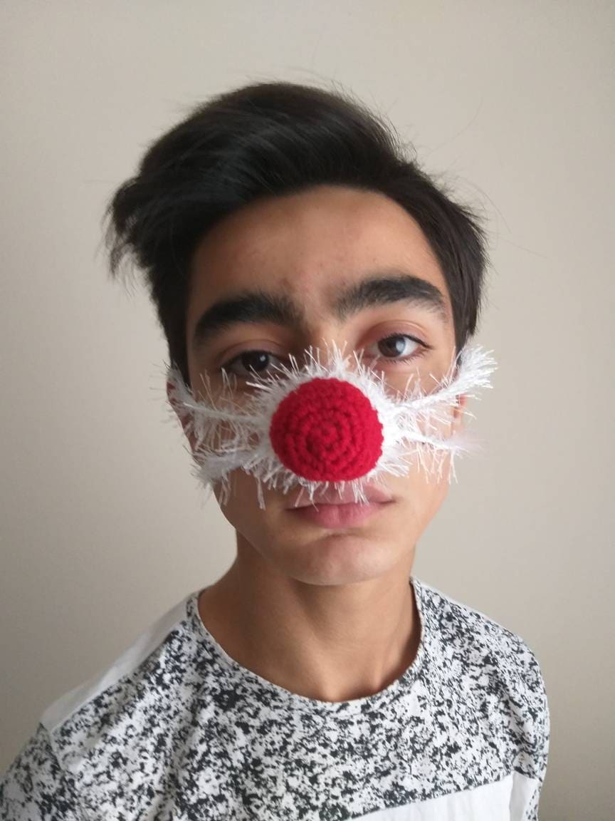 Nose Warmer Santa Hat, Crochet Nose Cozy, Nose Warmer for Women , Red ...