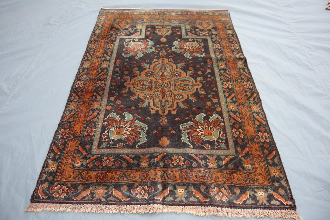 Vintage Afghan Herati Wool Rug – Handmade Oriental Carpet – 3x4 ...