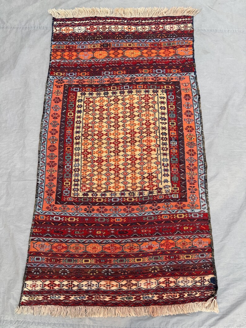 3 x 5 pies rara alfombra afgana Maliki Soumak Kilim – alfombra de ...