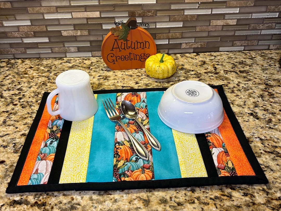 Quilted Dish Drying Mat, Bar Mat, Placemat: Fall Kitchen Decor - Etsy