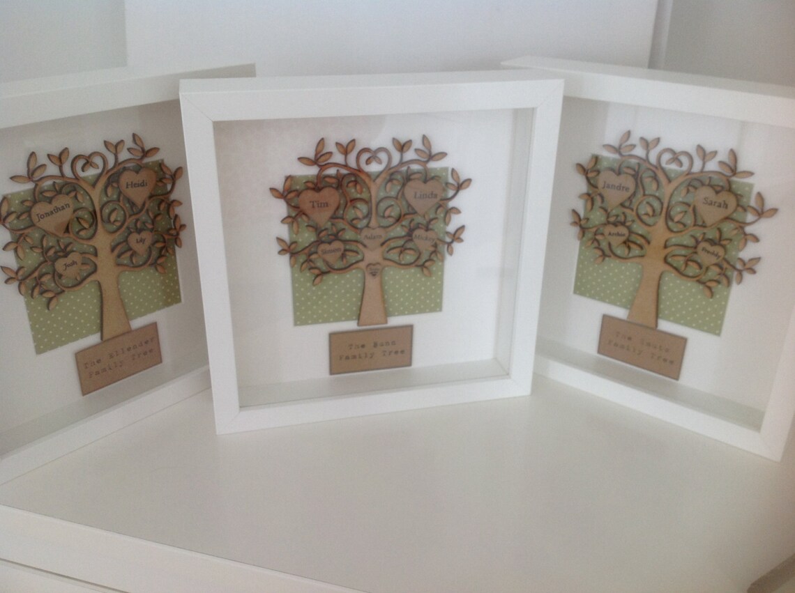 Family Tree Keepsake Box Frame Gift New Home Handmade - Etsy