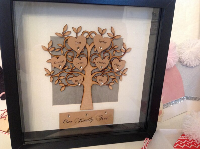 Family Tree Keepsake Box Frame Gift New Home Handmade | Etsy