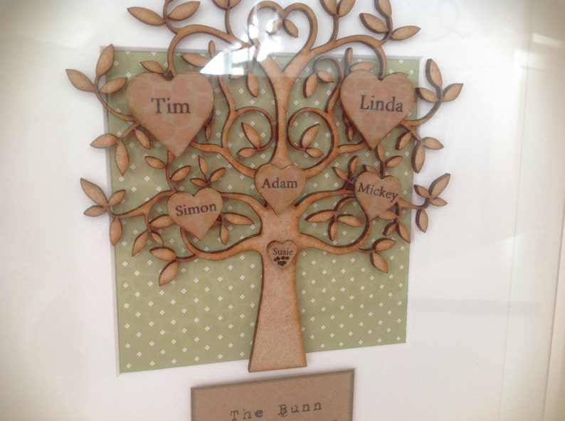 Family Tree Keepsake Box Frame Gift New Home Handmade - Etsy
