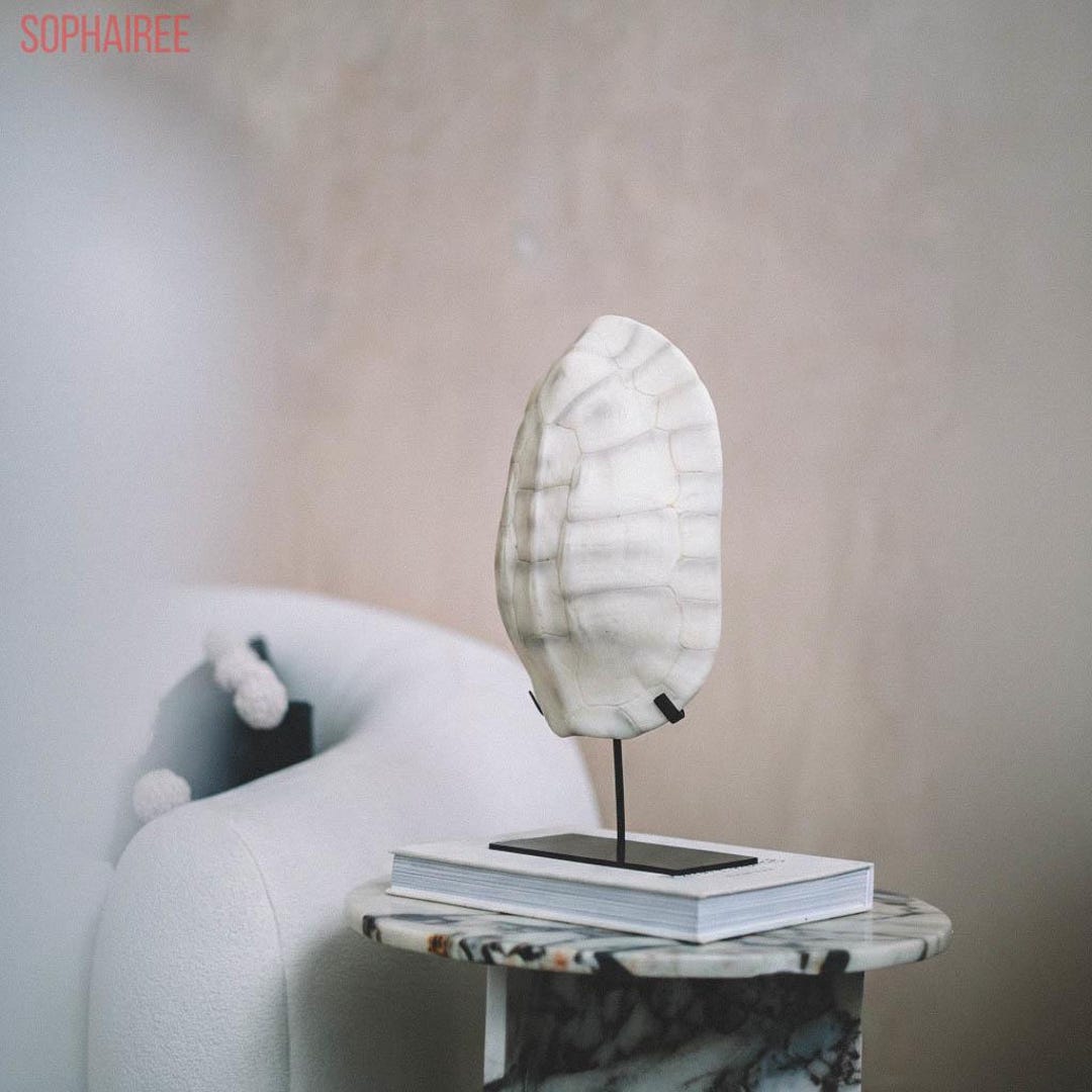 Tall Turtle Shell Ornament: Vintage Turtle Shell Sculpture, Retro ...